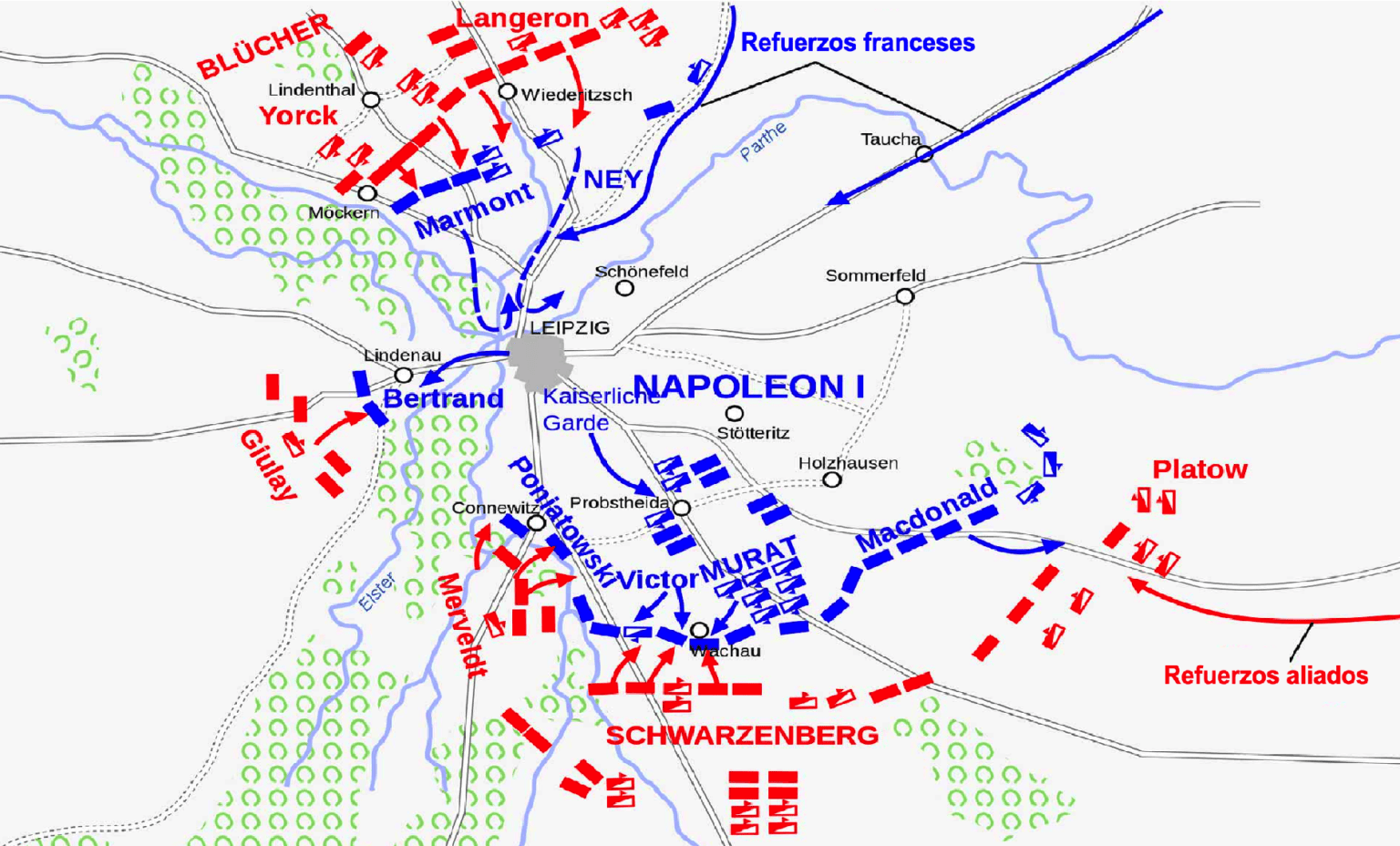Batalla de Leipzig (16 al 19 de octubre de 1813). Preparativos - Arre ...