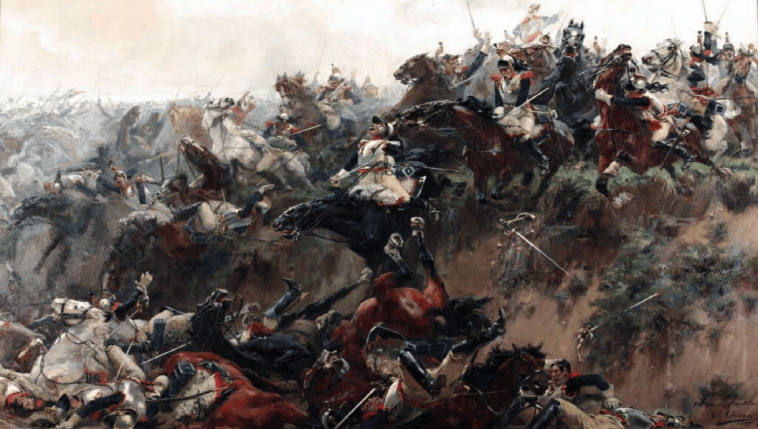Batalla de Waterloo (18 de junio de 1815). Lucha en el centro: Ney ...