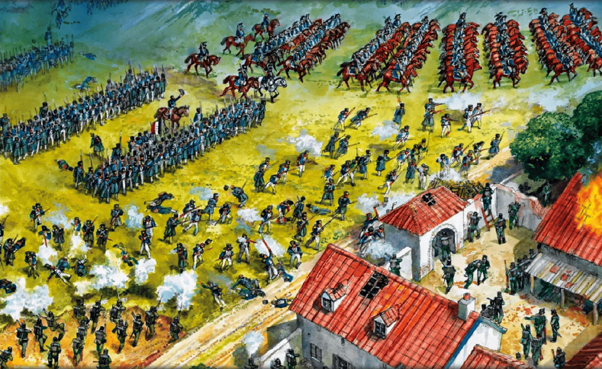 Batalla de Waterloo (18 de junio de 1815). Lucha por la Haye-Sainte ...