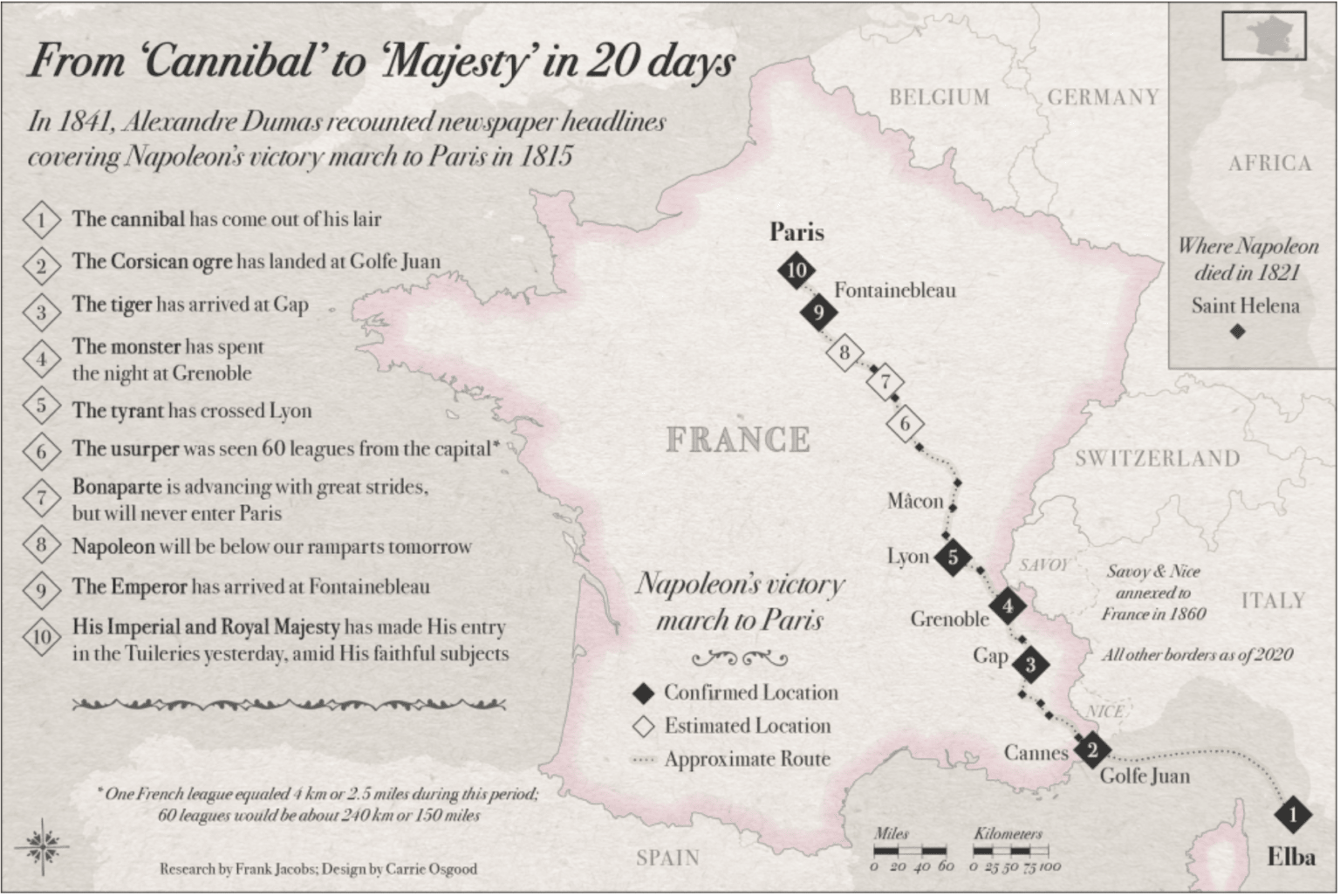 Marcha de Napoleón a París (2 al 20 de marzo de 1815). Vuelo del Águila ...